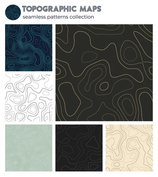 Topographic maps Beautiful isoline patterns seamless design Stylish ...