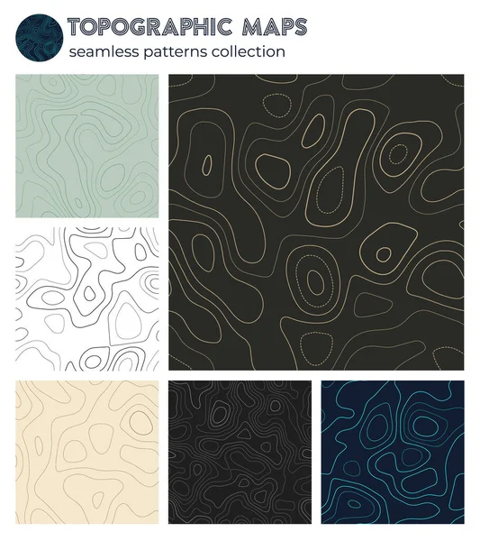 Topographic maps Authentic isoline patterns seamless design Appealing ...