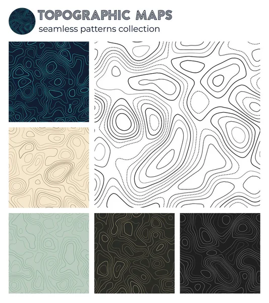 Topographic maps Authentic isoline patterns seamless design Appealing ...