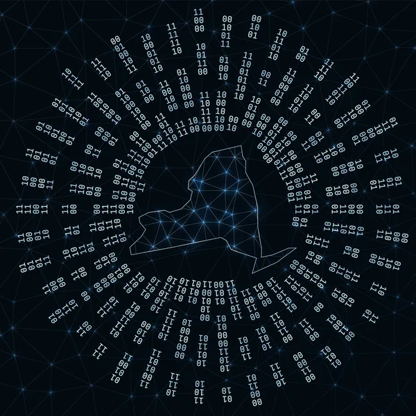 Grand Cayman digital map Binary rays radiating around glowing island ...