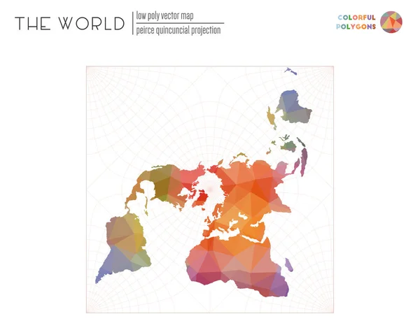 Vector Map World Peirce Quincuncial Projection World Spectral Colored ...