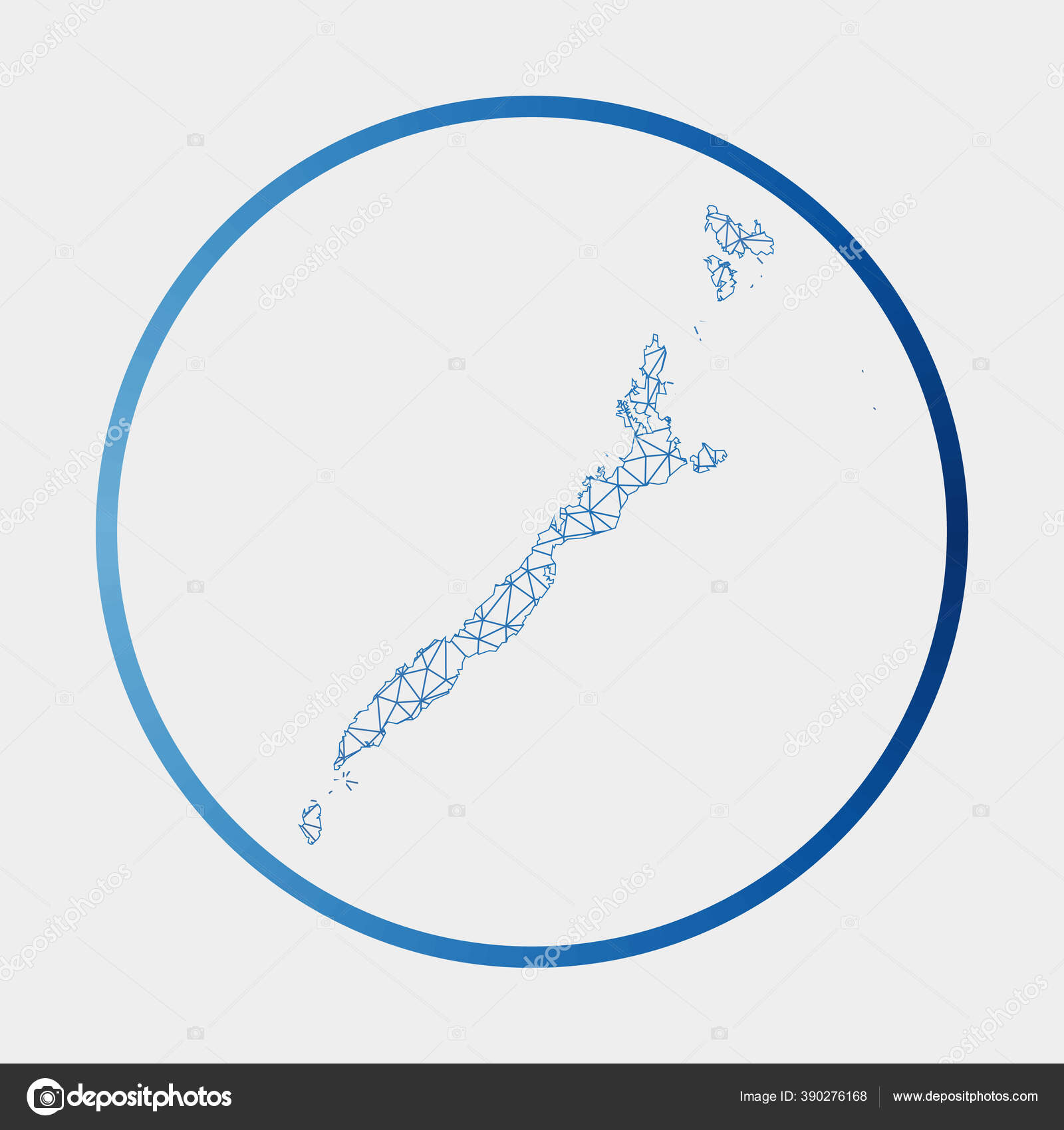 Ikona Palawanu Mapa sítě ostrova kolem Palawanu s přechodovým kroužkem ...