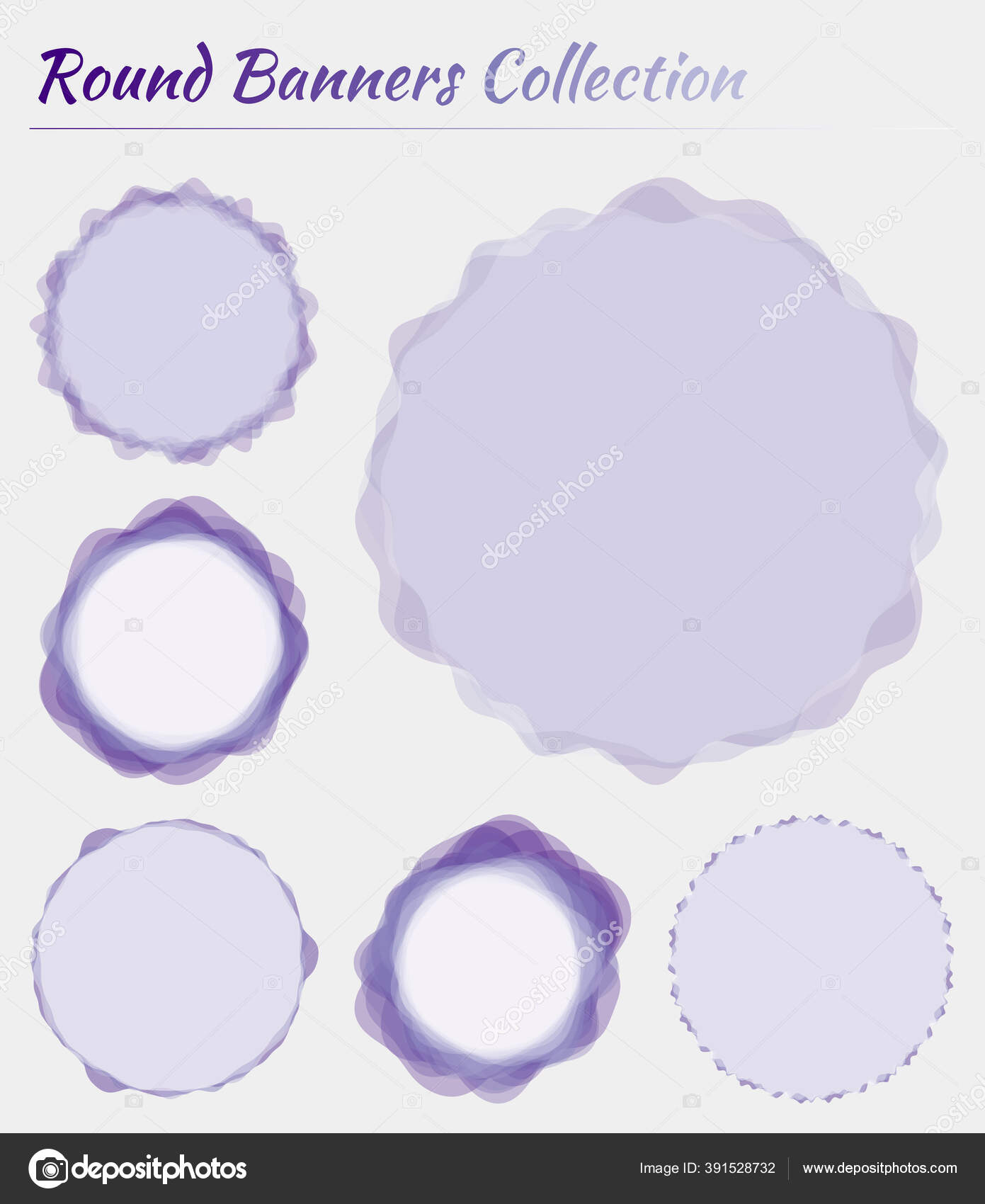 Collection of round shapes Circular backgrounds in purple colors Classy ...