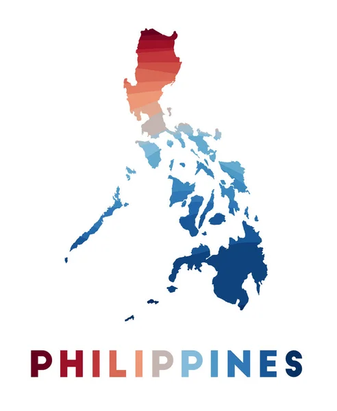 Philippines Map Design Vector Low Poly Map Country Philippines Icon