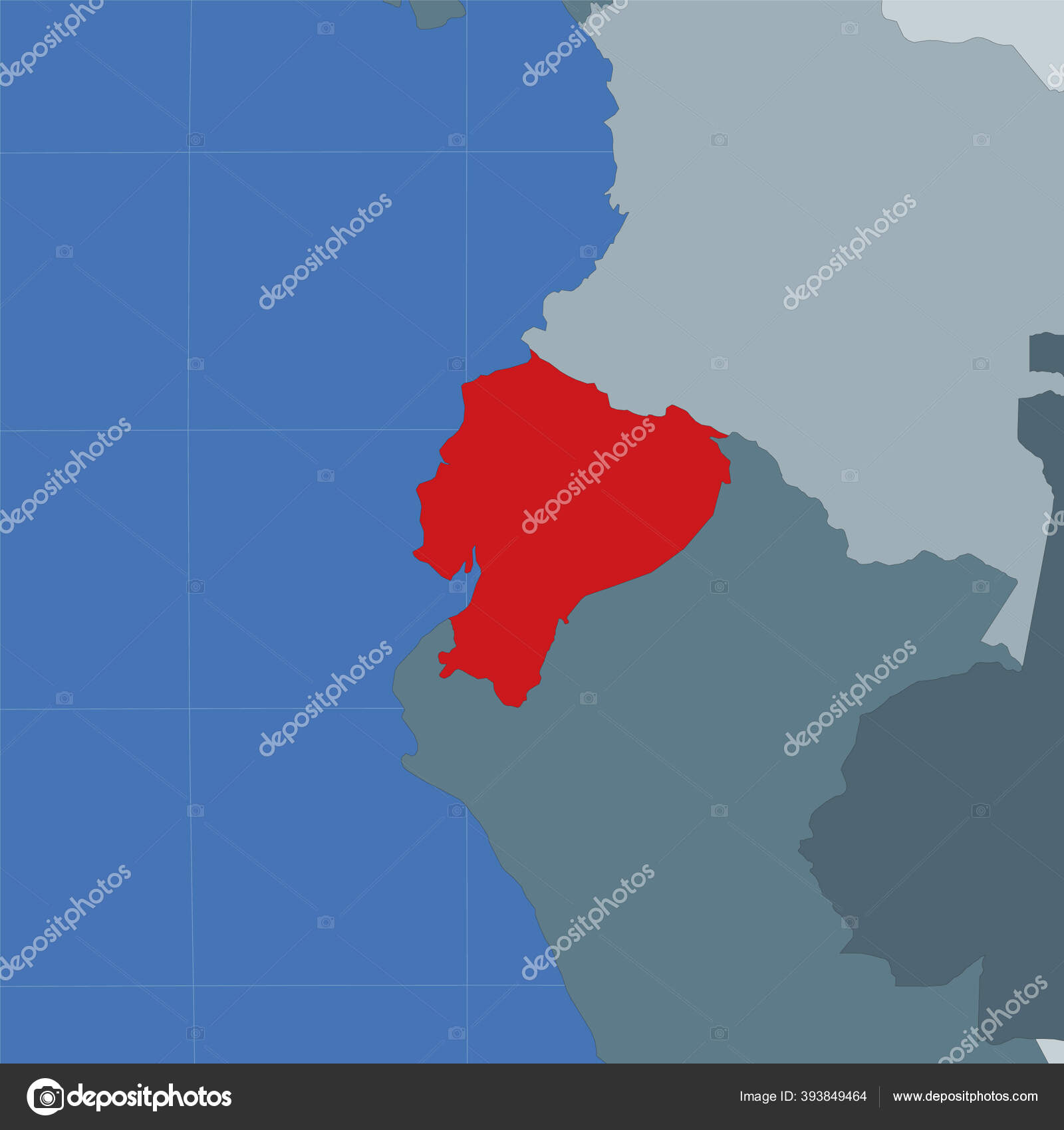 Shape of the Ecuador in context of neighbour countries Country ...