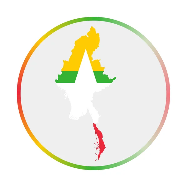 Myanmar flat stamp Round logo with map and flag of Myanmar Vector ...
