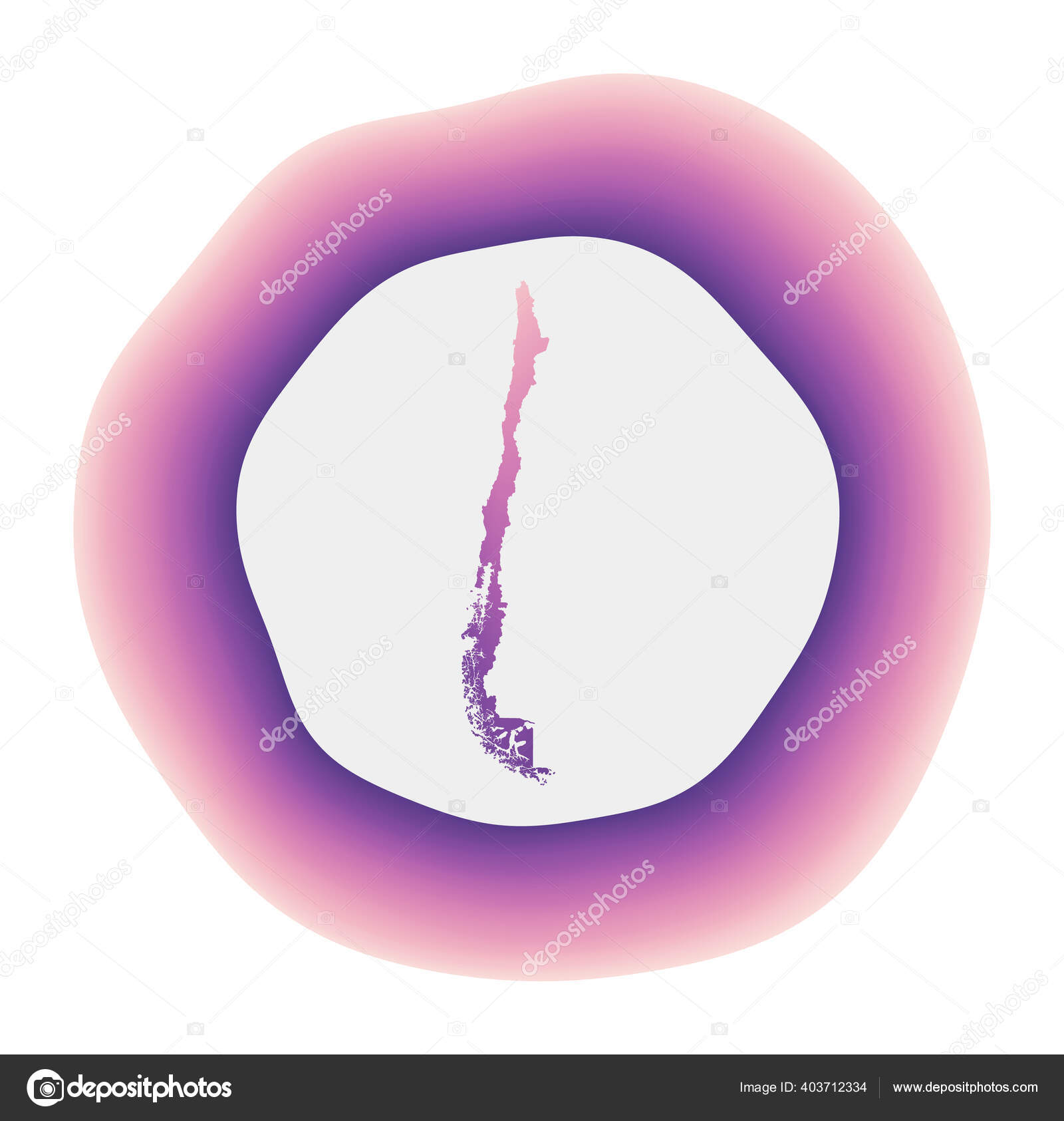 Icono de Chile Colorido logotipo de degradado del país Rojo púrpura ...