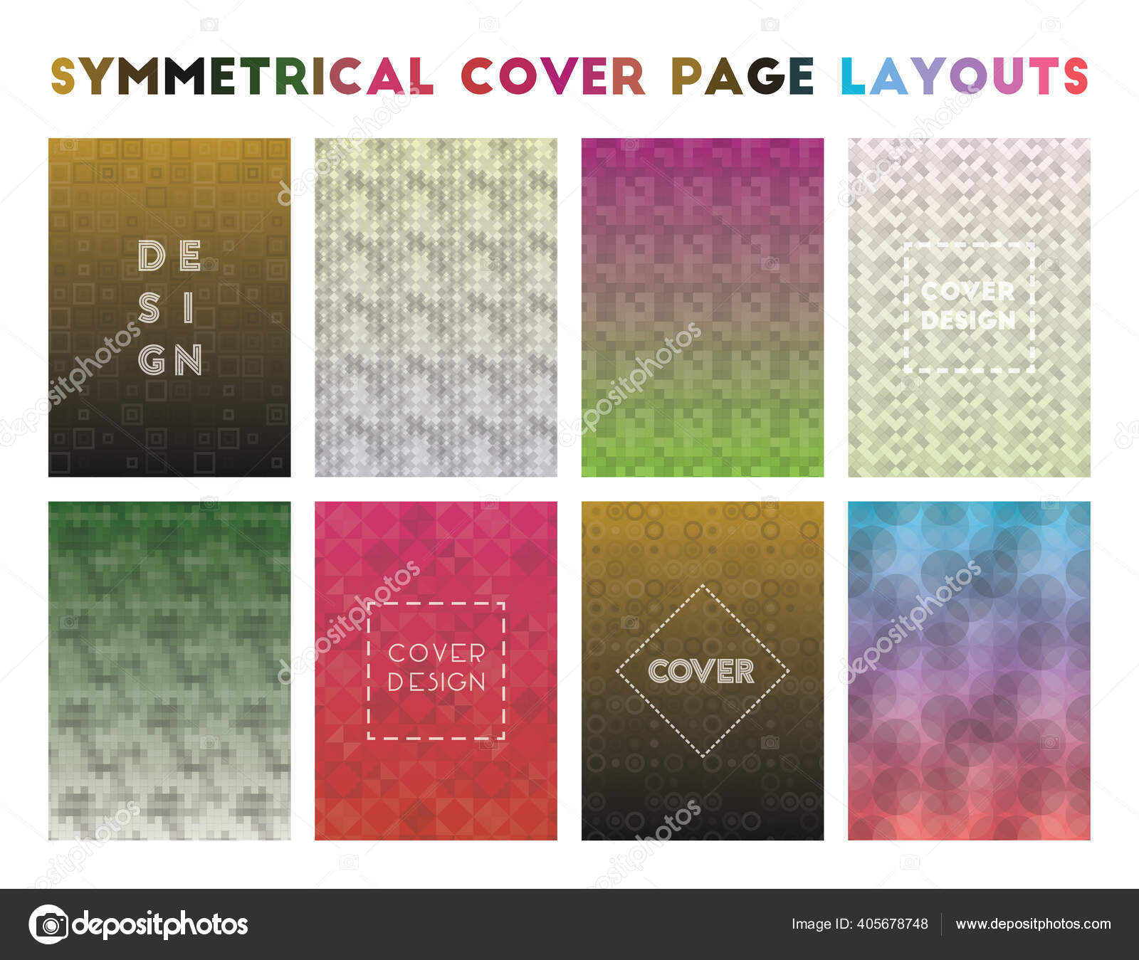 Symmetrical Cover Page Layouts Actual geometric patterns Neat vector ...
