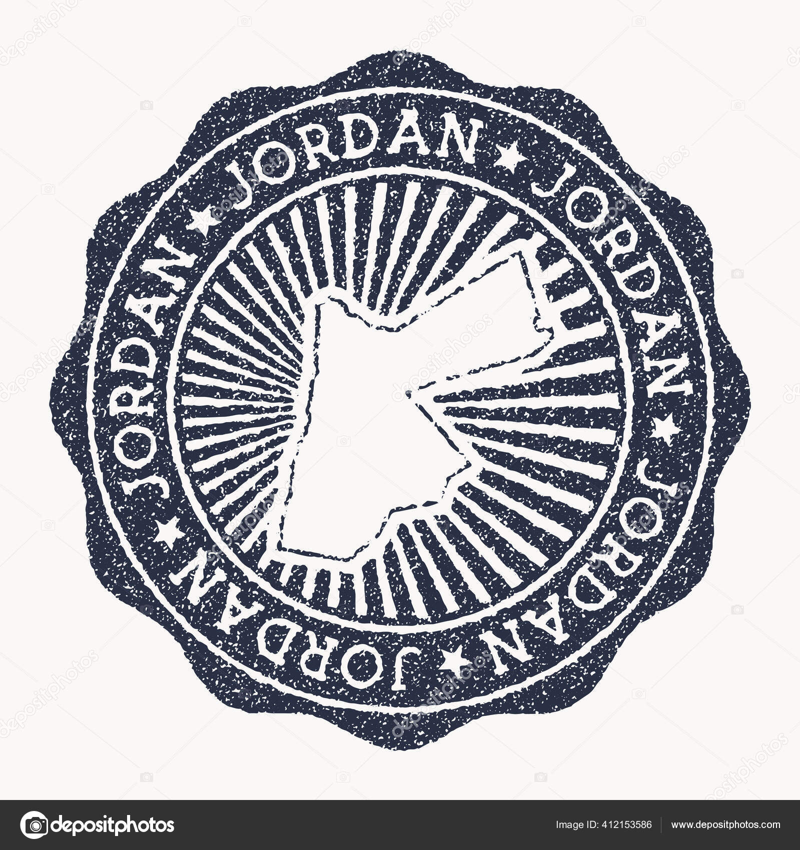 Jordan stamp Travel rubber stamp with the name and map of country ...