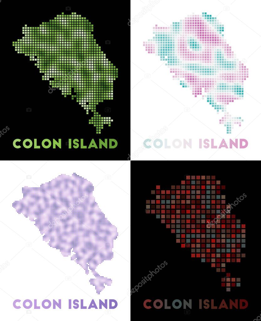 Mapa de Colon Island Colección de mapa de Colon Island en estilo ...