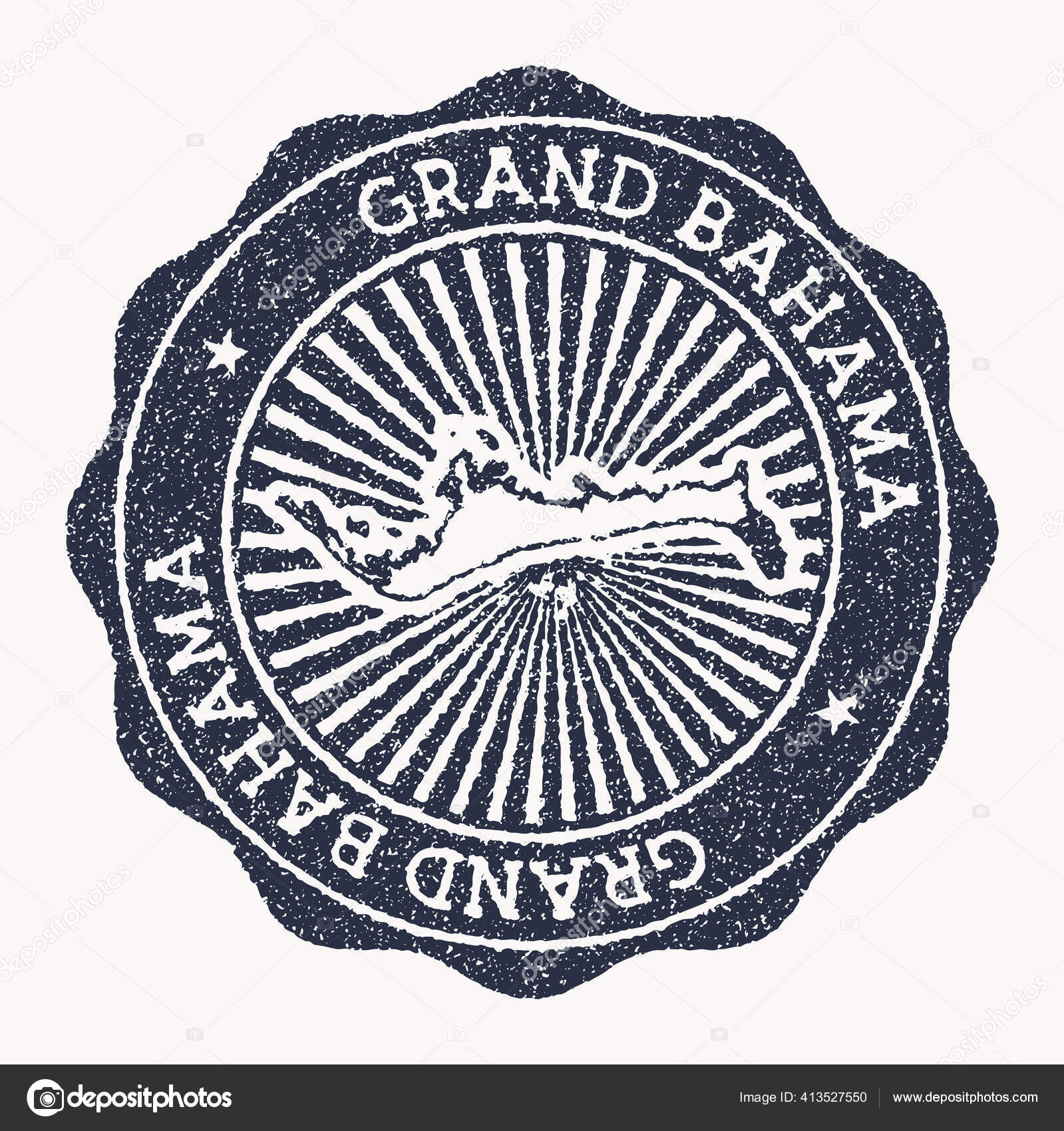 Grand Bahama stamp Travel rubber stamp with the name and map of island ...