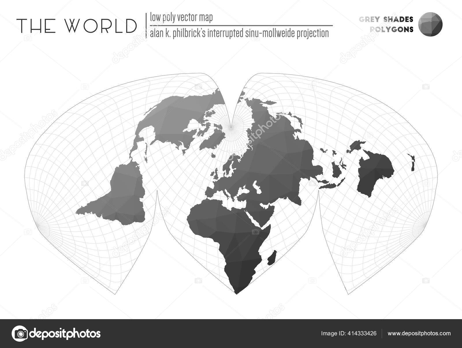 World map with vibrant triangles Alan K Philbricks interrupted ...