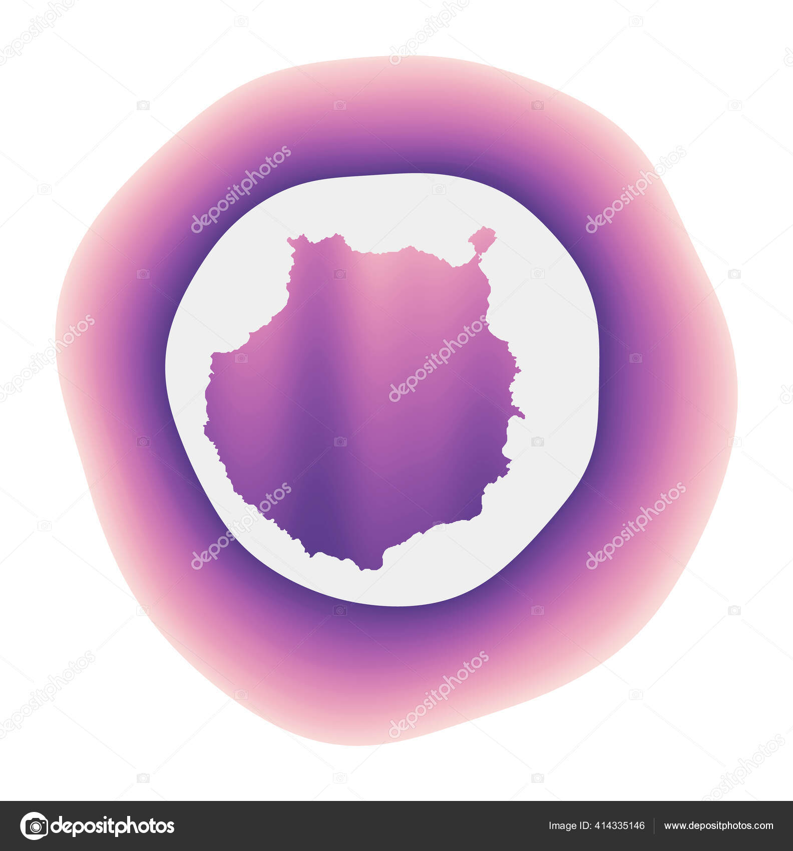 Gran Canaria icono Colorido logo degradado de la isla Rojo púrpura Gran ...