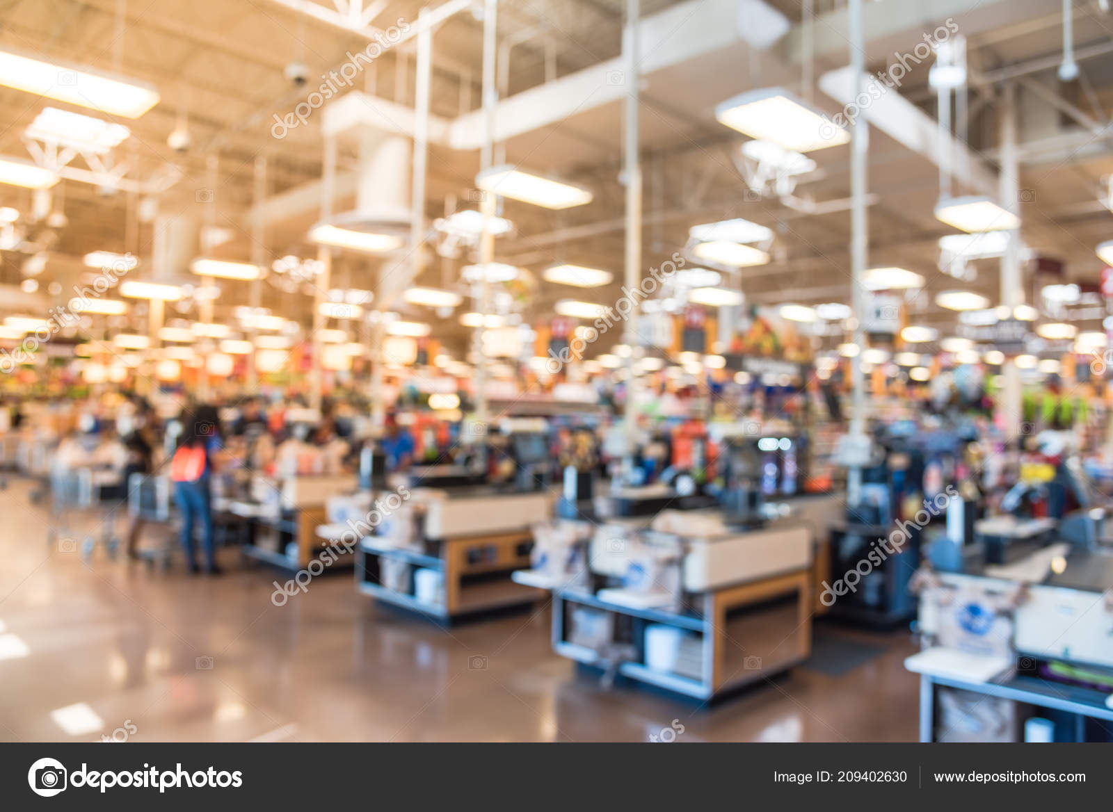 Blur Image Cashier Line People Check Out Counter Customers Paying Stock ...
