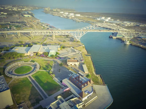 Aerial View Harbor Bridge Water Gardens Bayfront Science Park Corpus ...