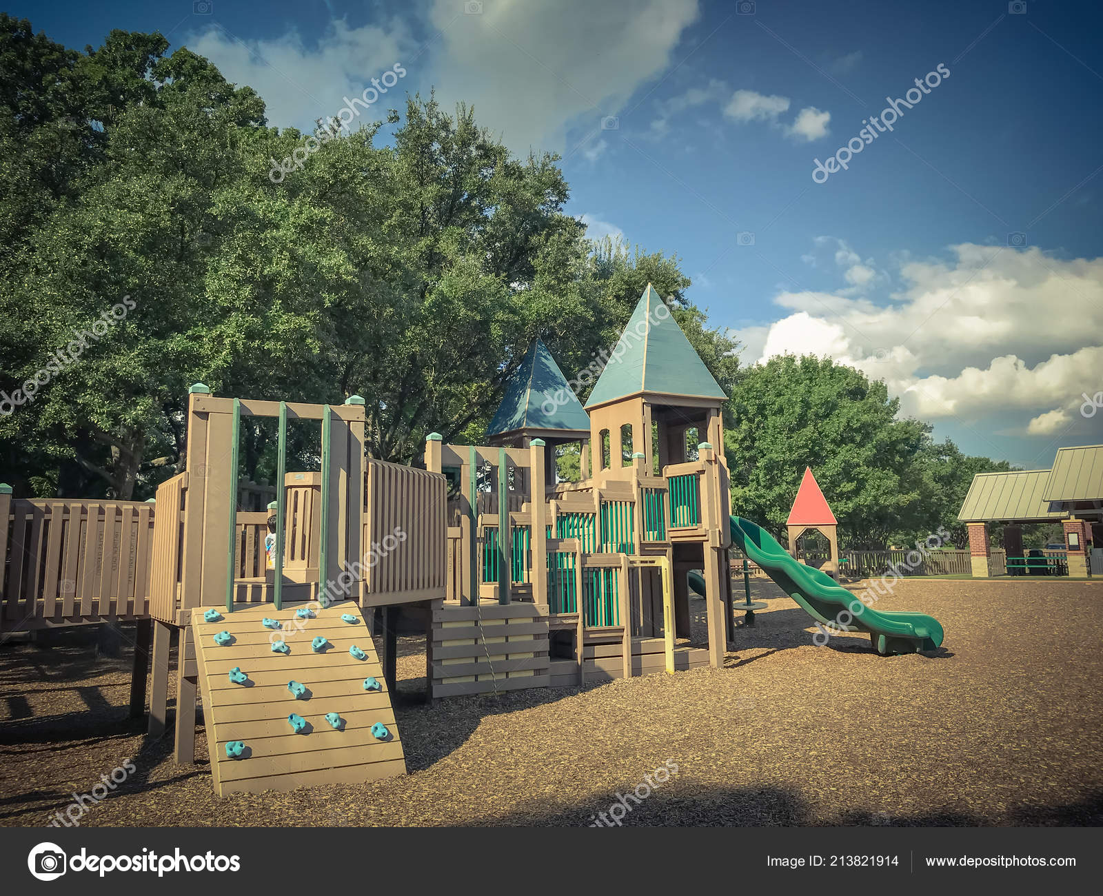Climb Structure Monkey Bar Public Wooden Children Playground Lush ...