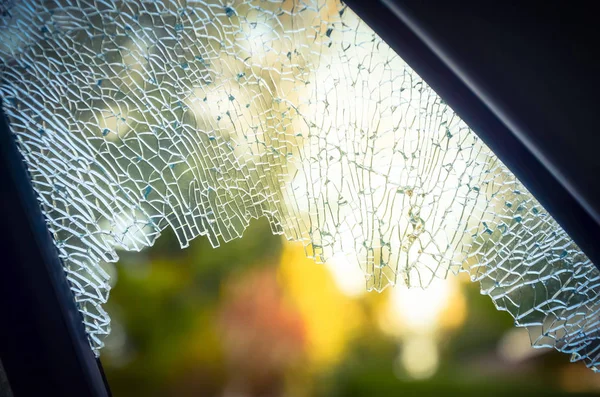 Close View Broken Passenger Window Car Smashed Thief Accident Damaged ⬇ ...