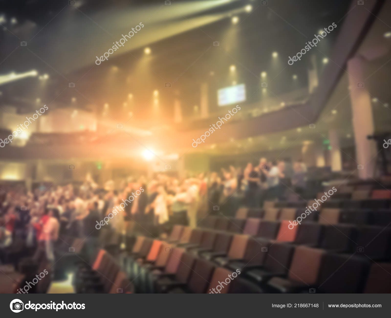 Vintage Tone Blurred Congregation Group People Assembled Live Religious ...