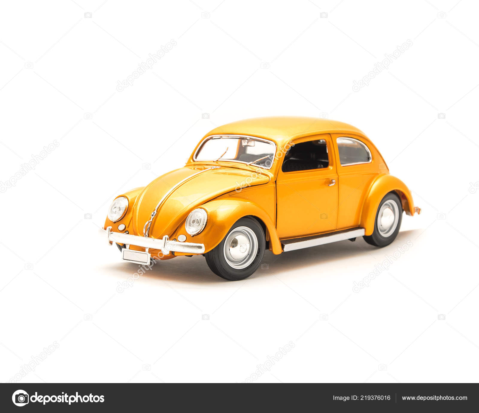 Studio Shot Orange Toy Car Isolated White Background Small Metal ...
