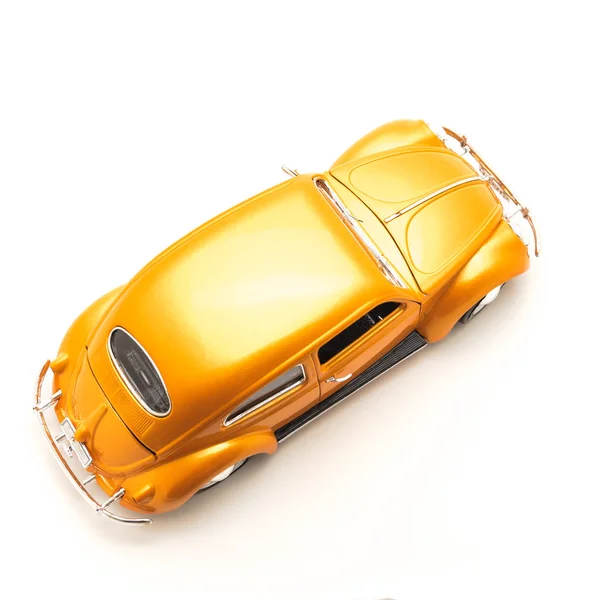 Studio Shot Orange Toy Car Isolated White Background Small Metal ...