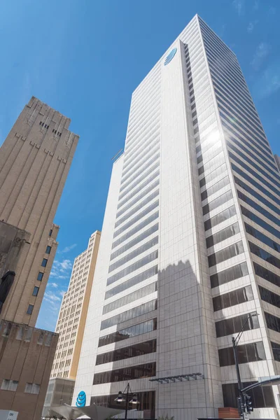 Whitacre Tower building with AT T logo in Downtown Dallas, Texas ...