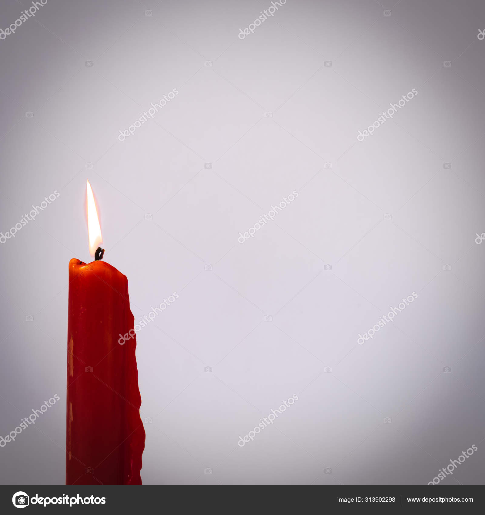 Red Candle White Background