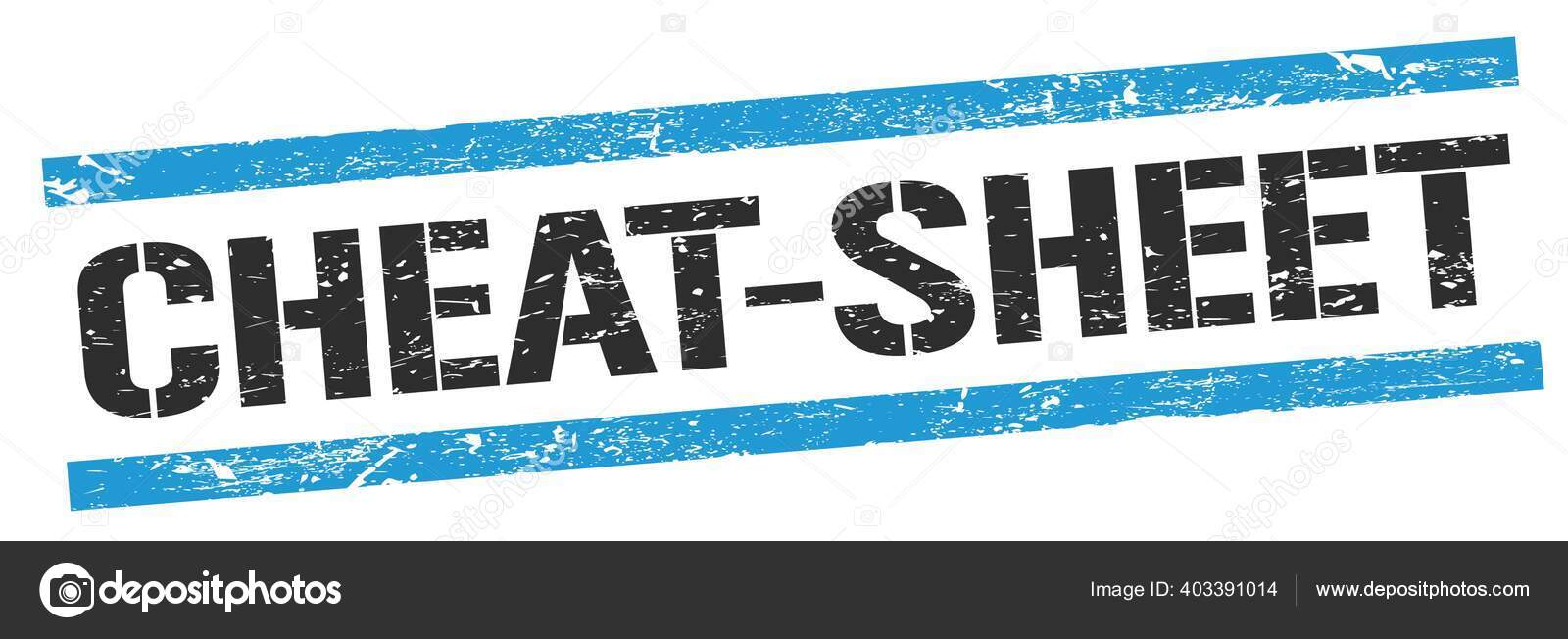 Cheat Sheet Text Black Blue Grungy Lines Stamp Sign — Stock Photo ...