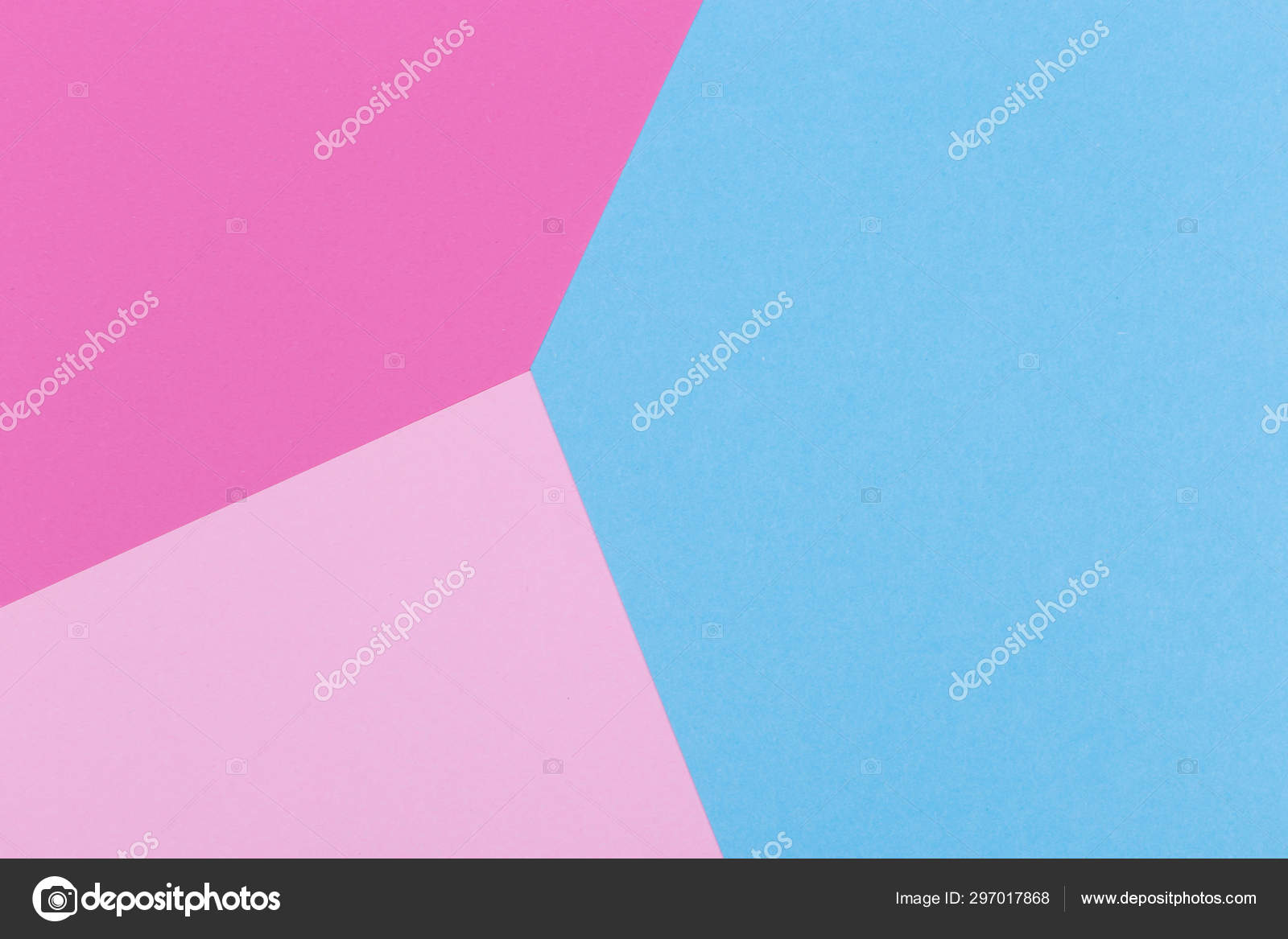 Paper pink, blue, pastel empty background, geometrically located. Color ...