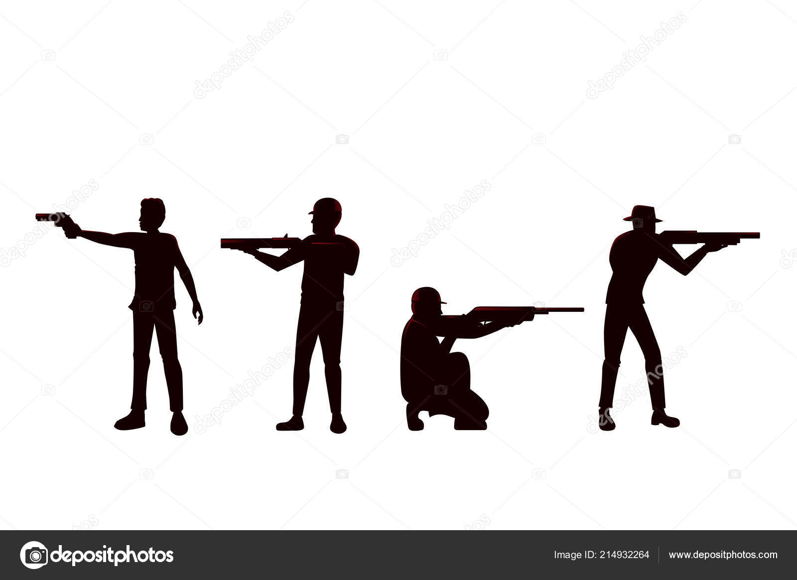 Man Walking With Gun Silhouette