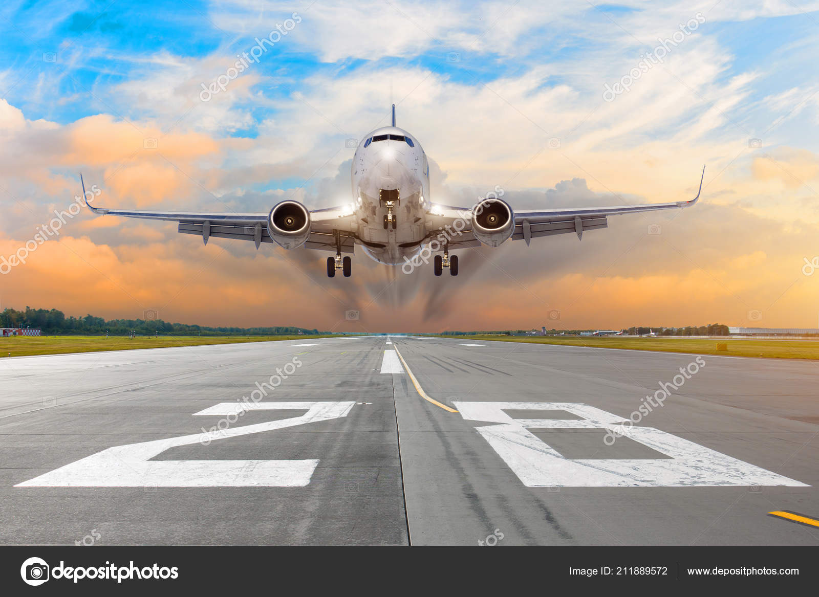 Airplane Taking Off Runway