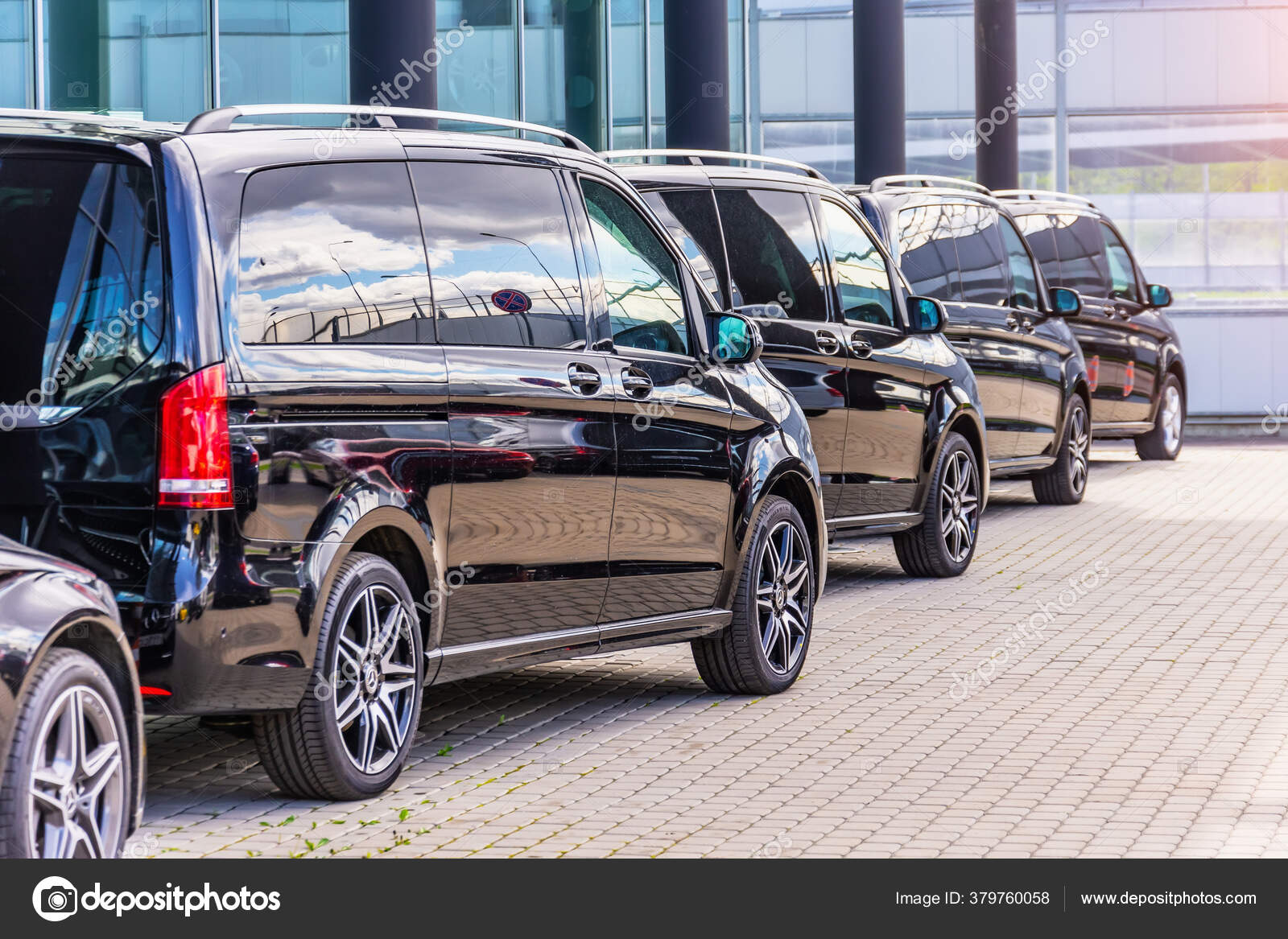 Black Mercedes Benz Class Back Side View Row Minivan Parking — Stock ...