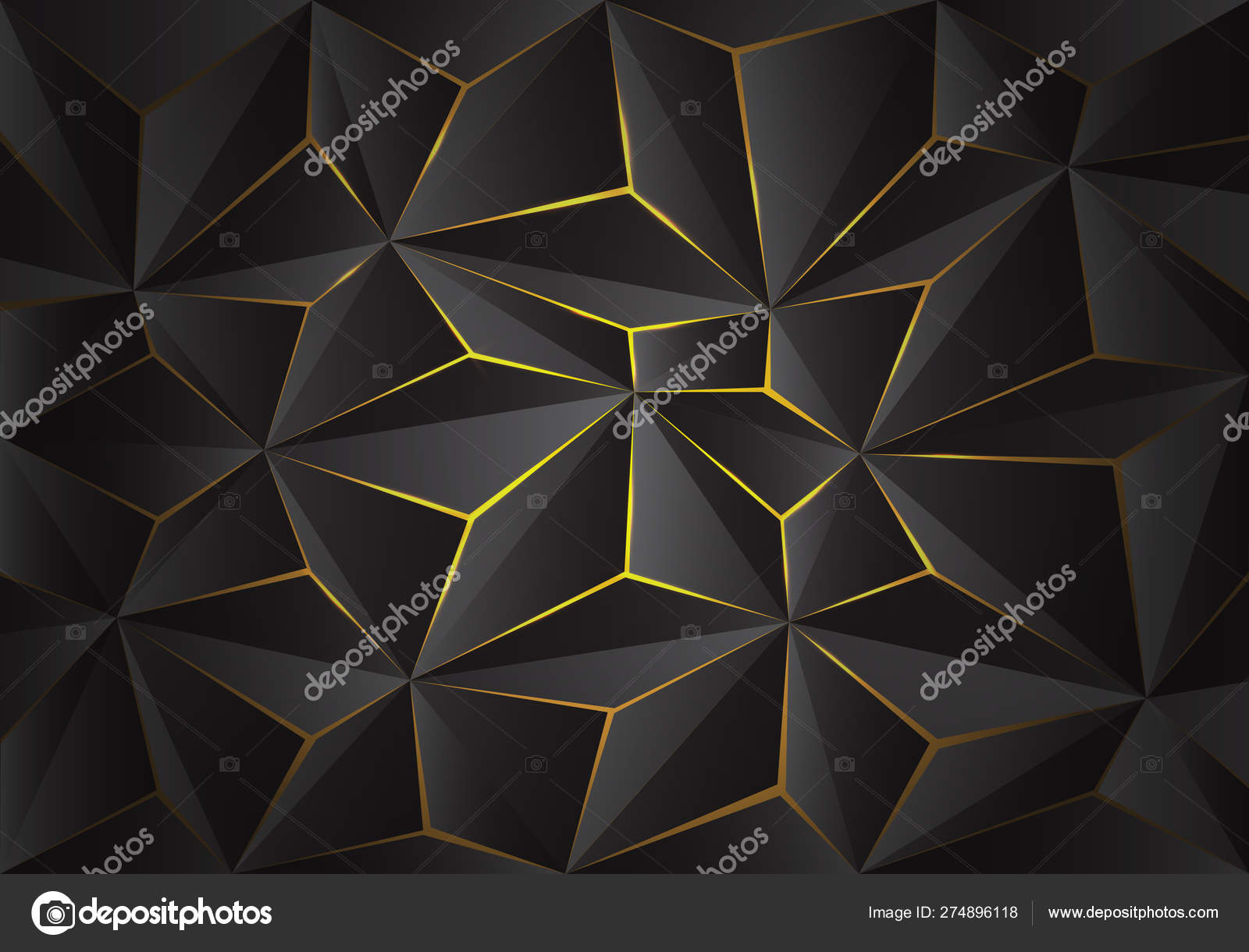 Abstract Grey Triangle Polygon Pattern Crack Yellow Light Design Modern ...
