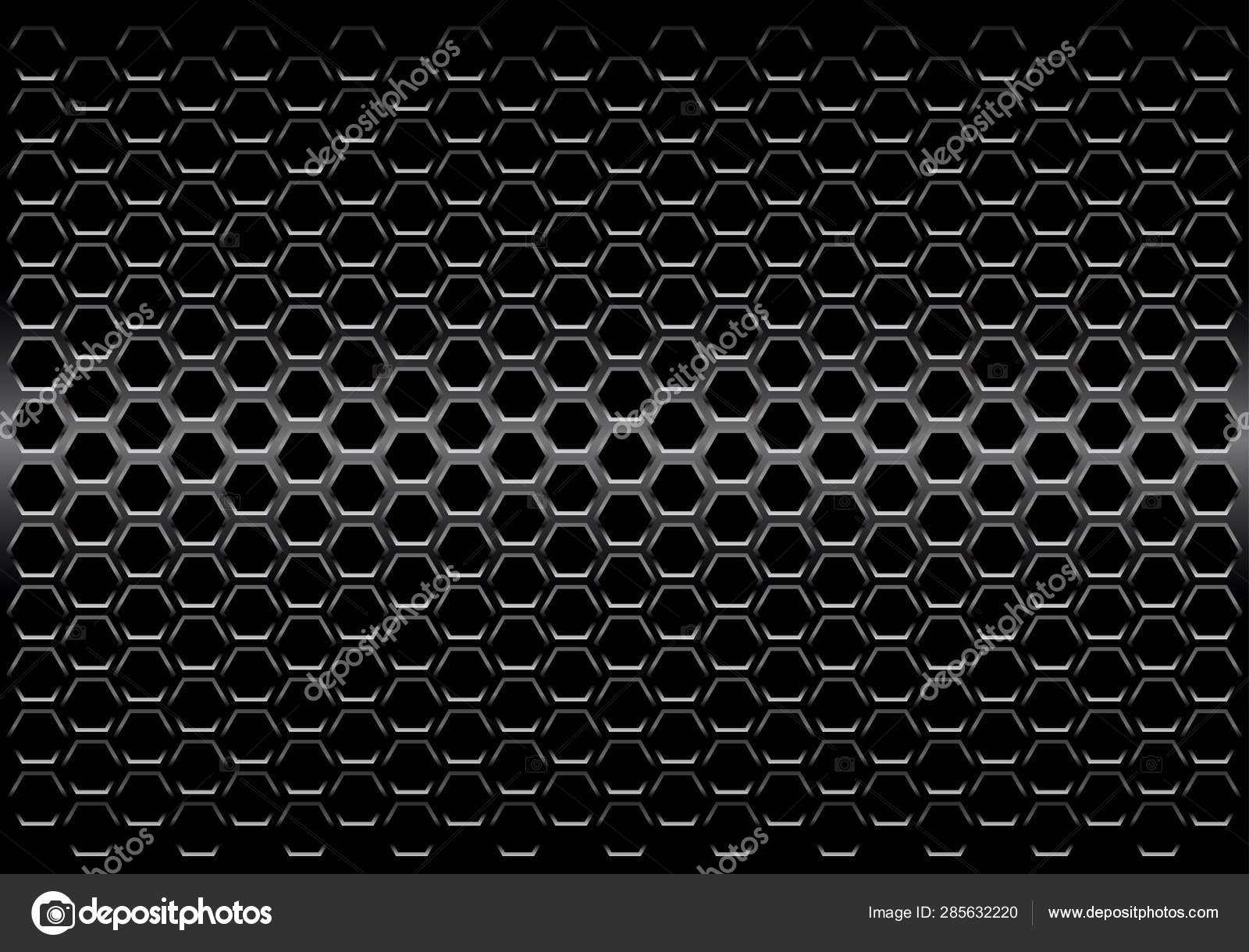 Abstract Black Metallic Hexagon Mesh Pattern Design Modern Futuristic ...