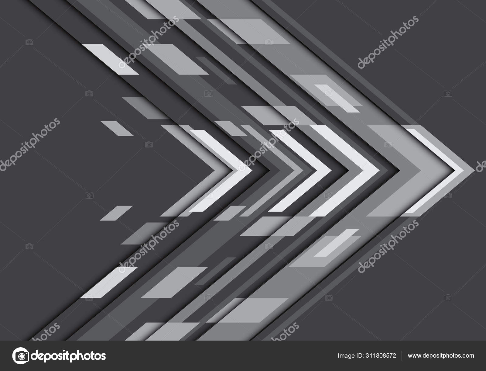 Abstract Dark Grey Tone Arrow Geometric Direction Design Modern ...