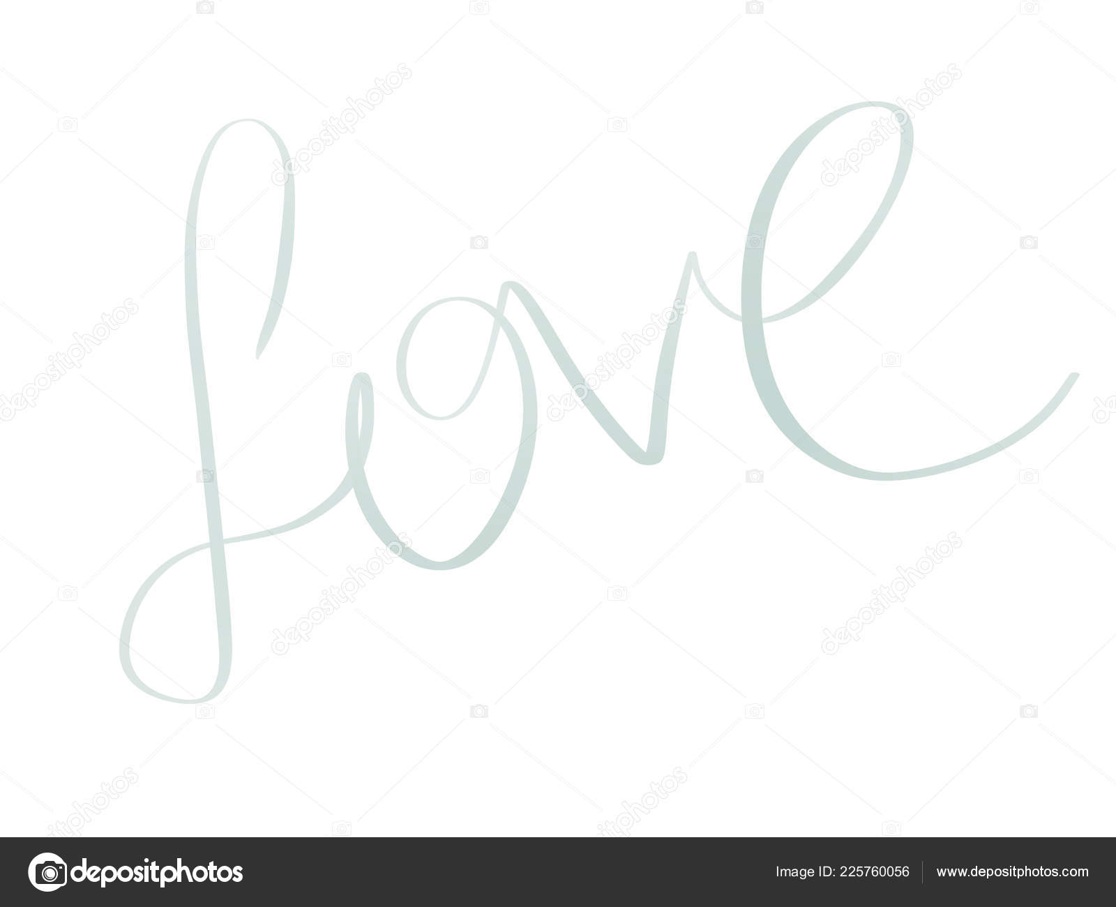 Love Illustration Handwritten Love Text Sign White Background Isolated ...