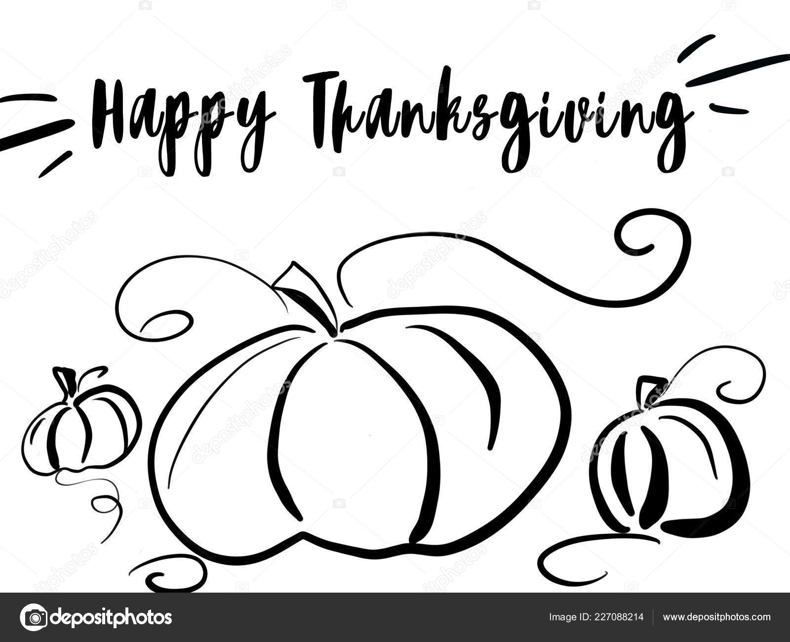 Happy Thanksgiving Clip Art Black And White