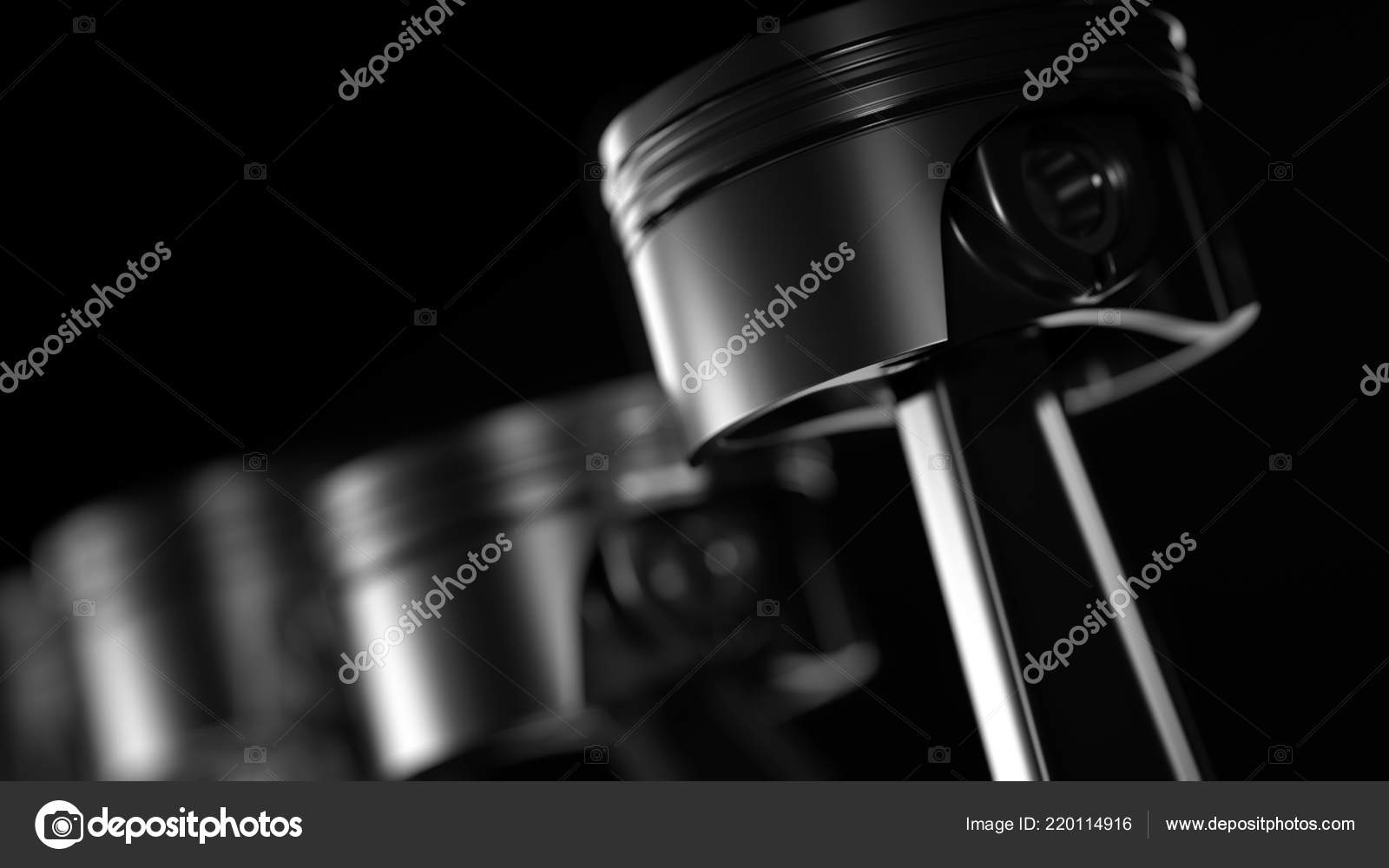 Engine pistons on technology background. 3d illustration Stock Photo by ...