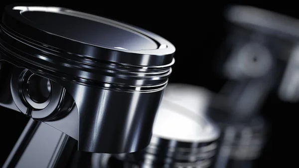 Engine pistons on technology background. 3d illustration Stock Photo by ...