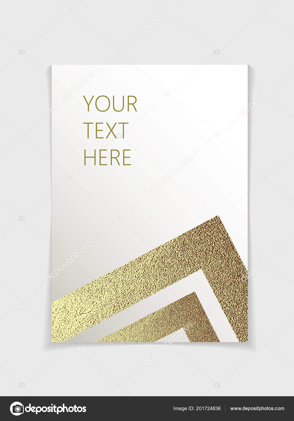 Brochure Modern Gold Geometric Elements Cover Page Design Template Size ...