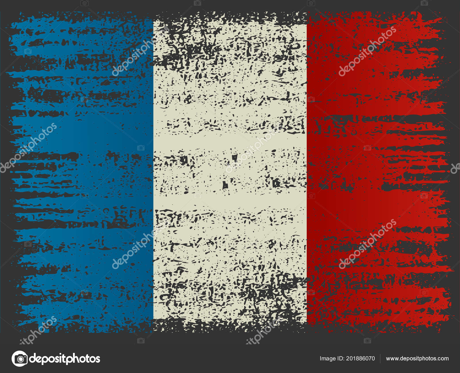 Grunge Bendera Perancis Dengan Tekstur Retak Ilustrasi Vektor Vektor ...