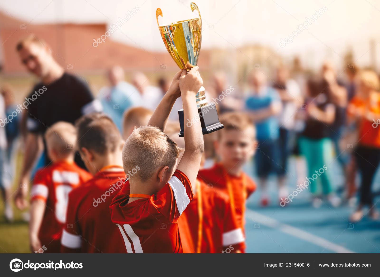 Kids Winning Sports Competition Children Soccer Team Trophy Boys ...
