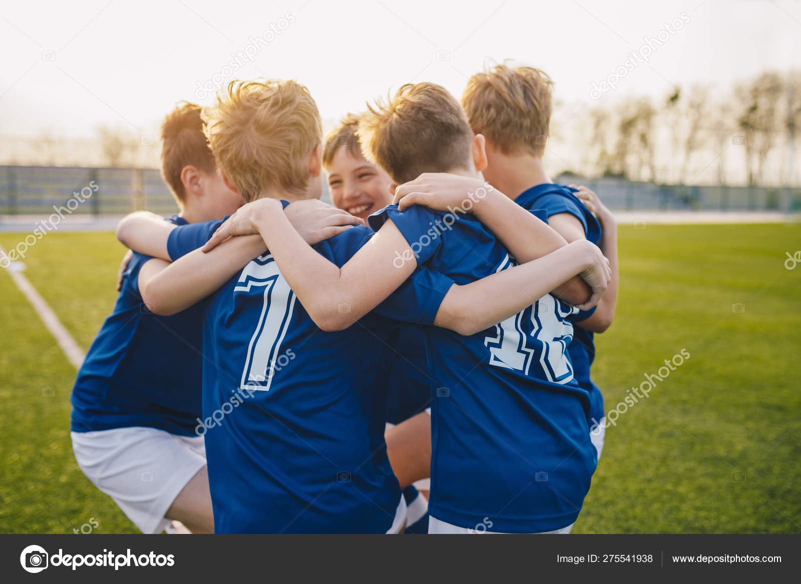 Soccer Team Huddle Kids