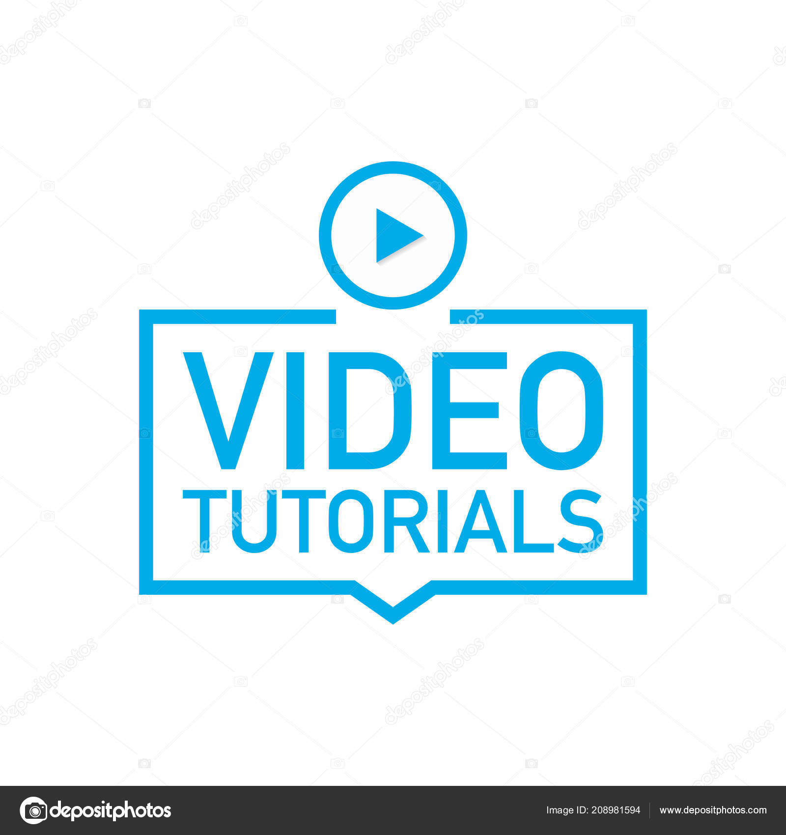 Video tutorials icon concept. Video conference and webinar icon ...