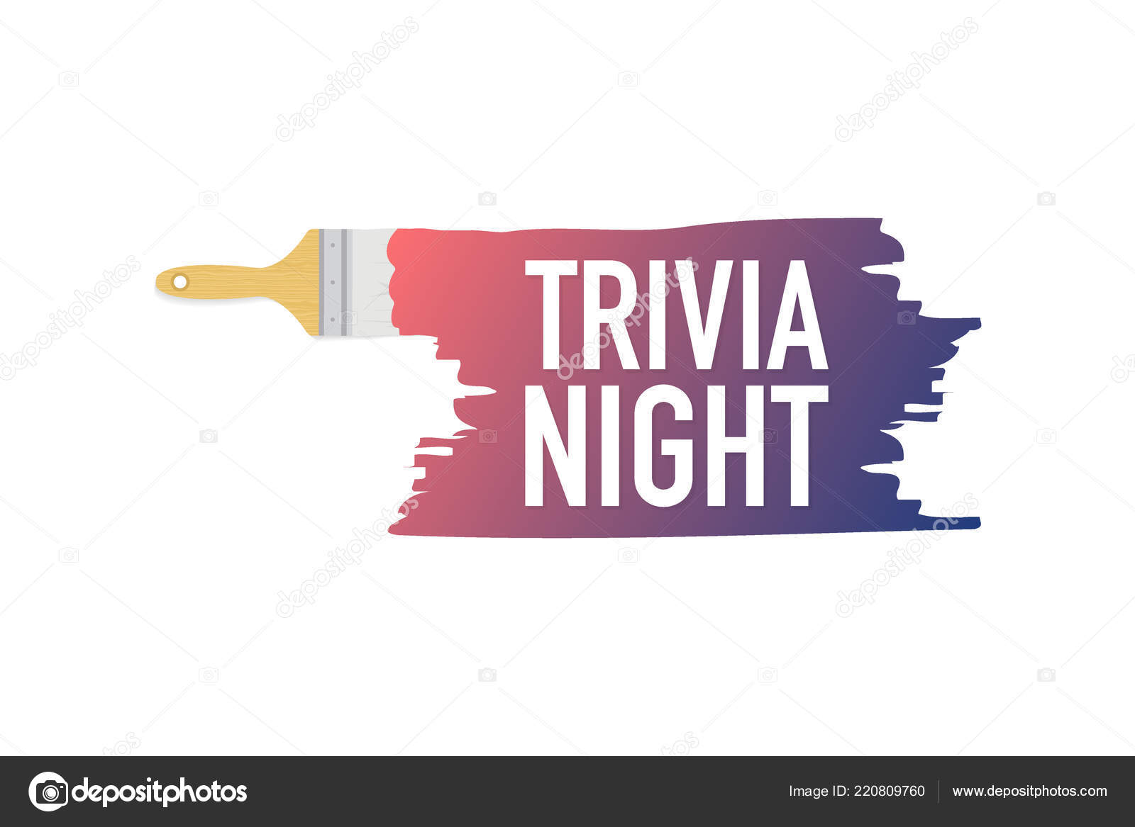 Banner with brushes, paints - Trivia night. Vector illustration. Stock ...