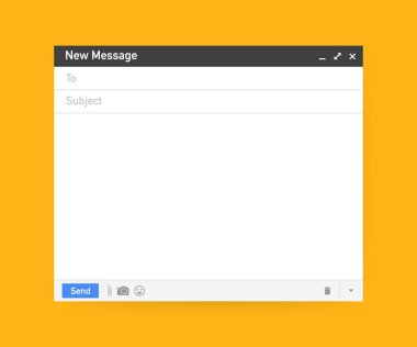 Email Window Mail Template Interface Blank Send Message Screen Browser ...