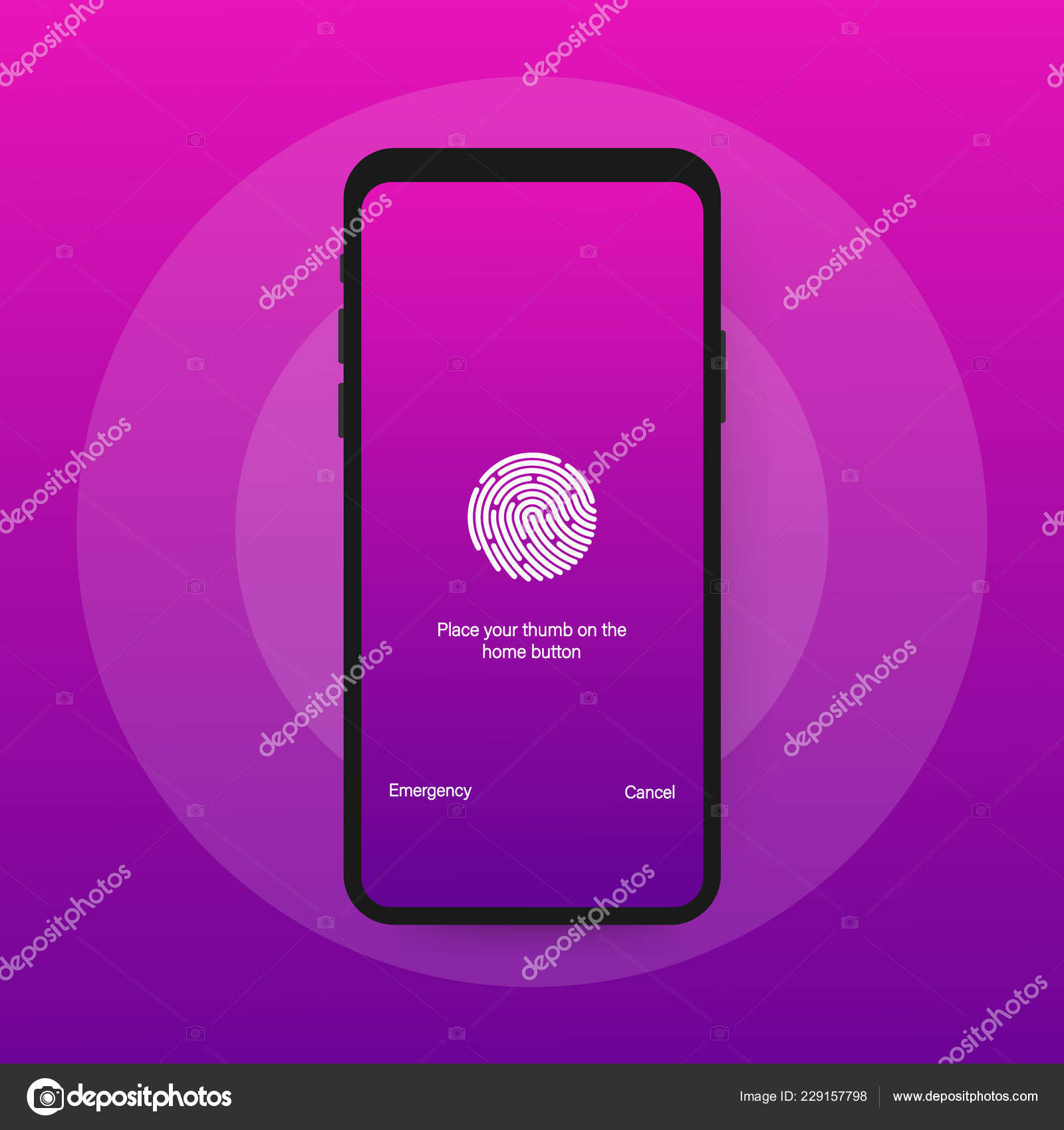 Screen lock authentication password smartphone background template. Illustration of phone ID ...
