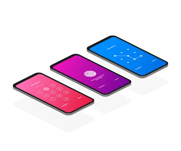 Screen lock authentication password smartphone background template. Illustration of phone ID ...