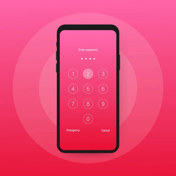 Screen lock authentication password smartphone background template. Illustration of phone ID ...