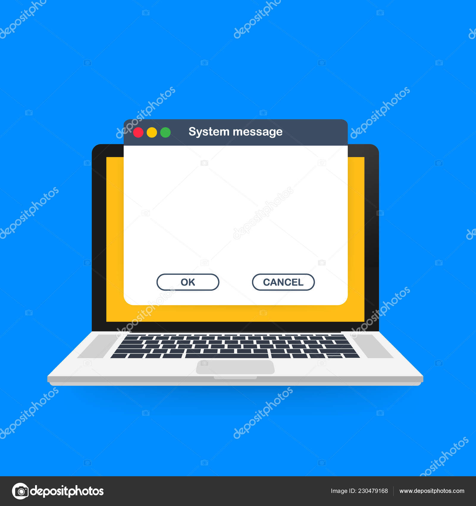 Old School Operating System Message Template. Classic Computer User ...