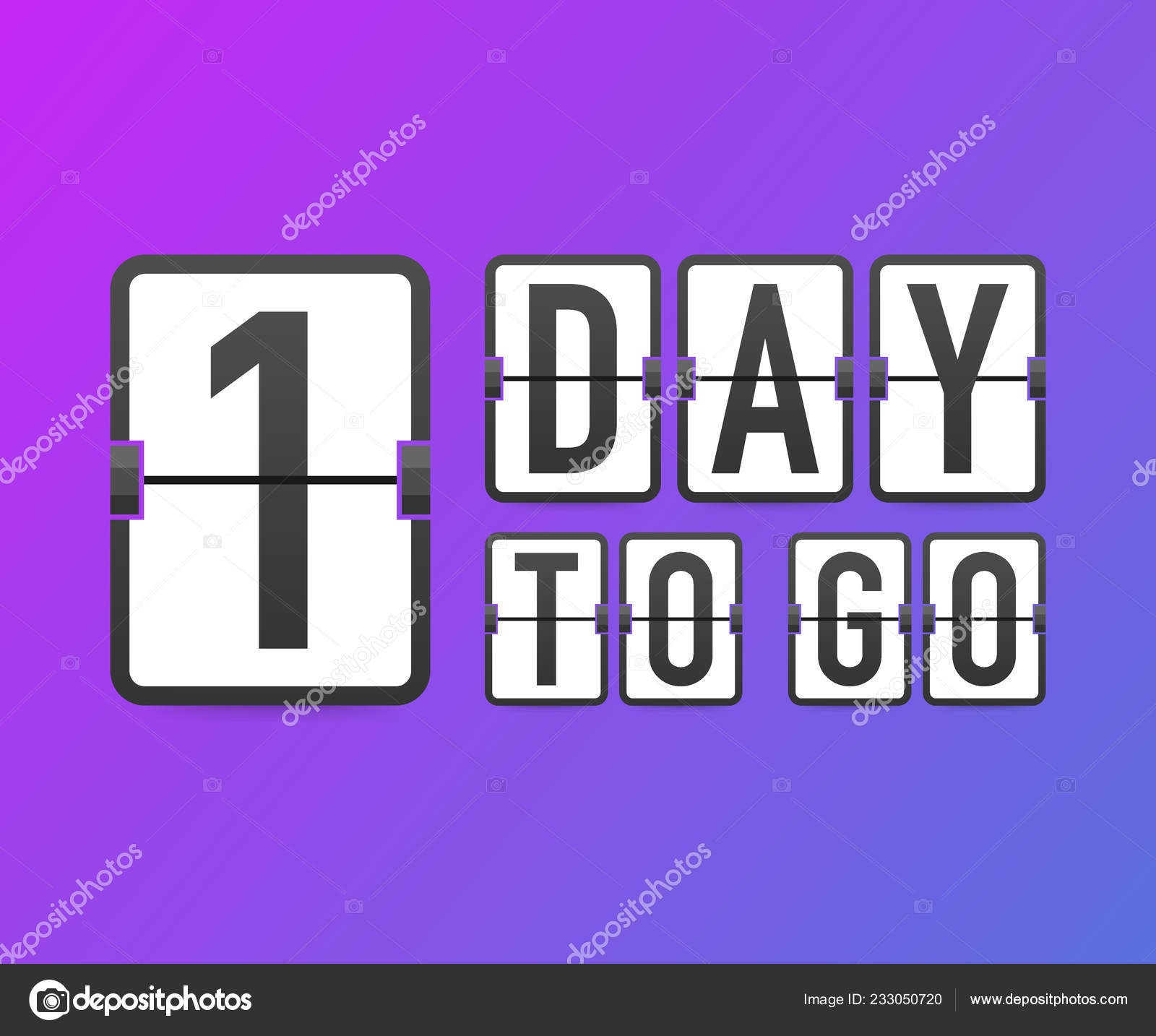 One day to go. Time icon. Vector illustration Stock Vector by ©appleboy ...